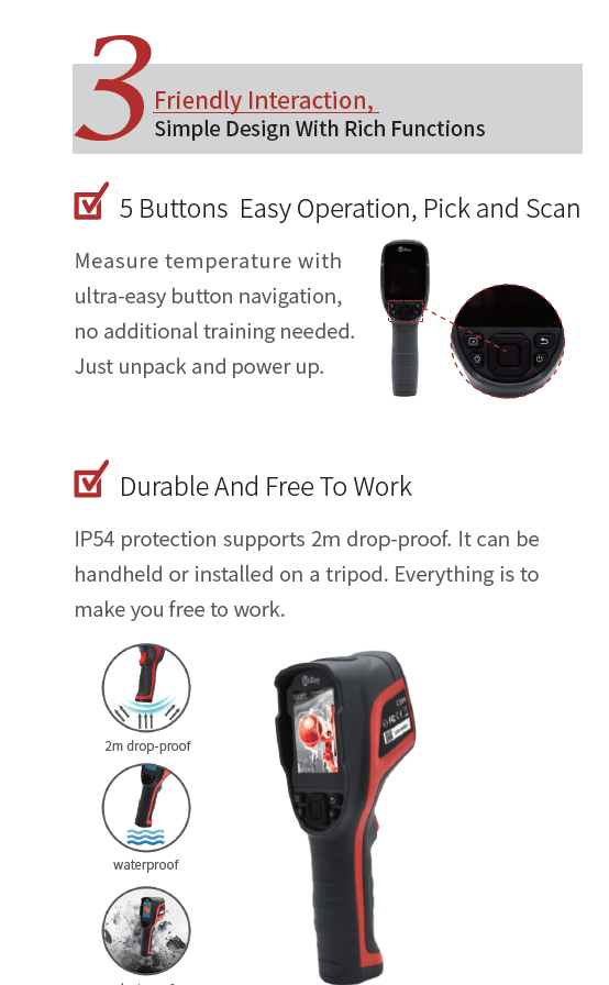 InfiRay C200 Handheld Thermal Camera 256*192 Thermal Resolution