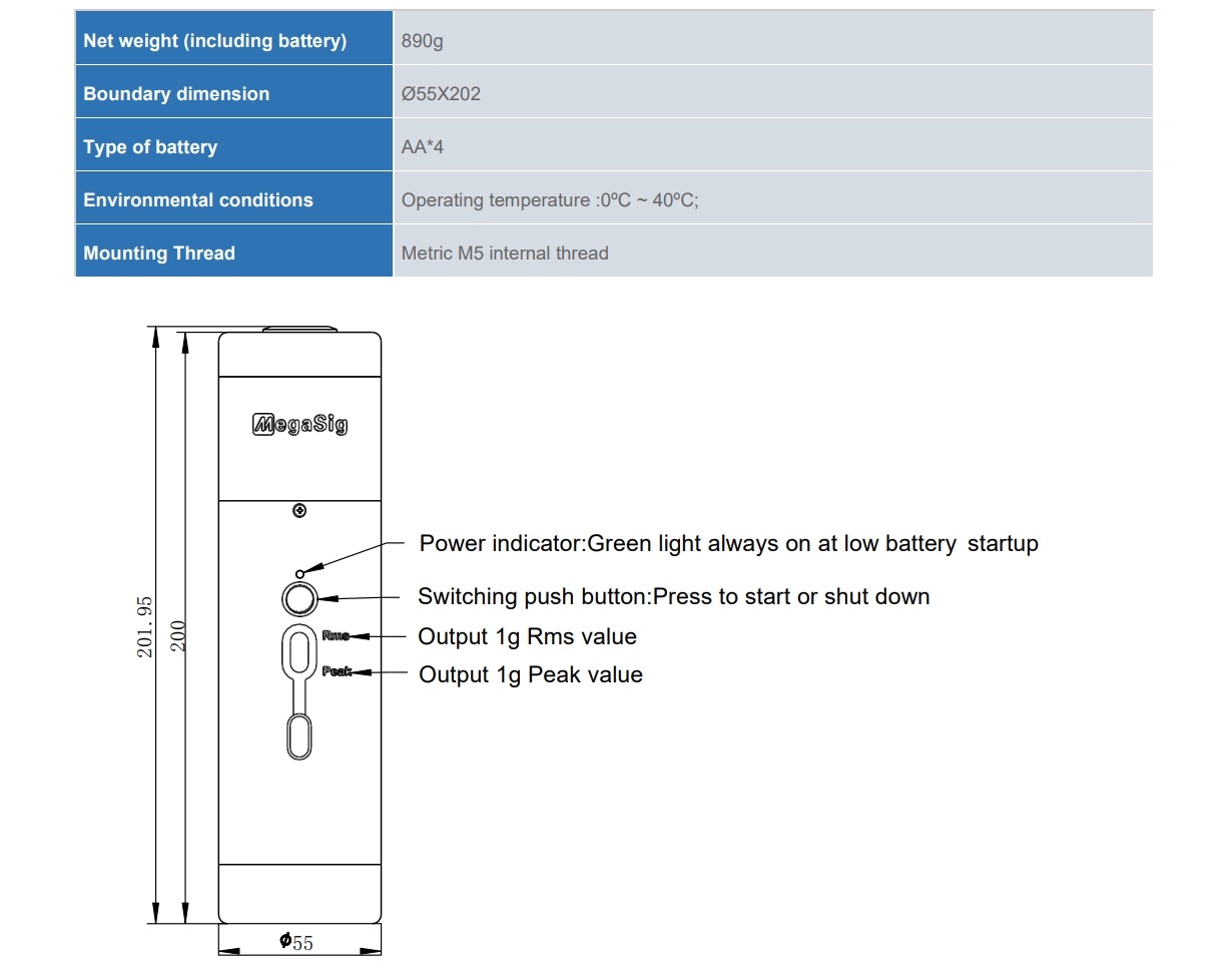 MegaSig Hand-held Vibration Calibrator VC 02