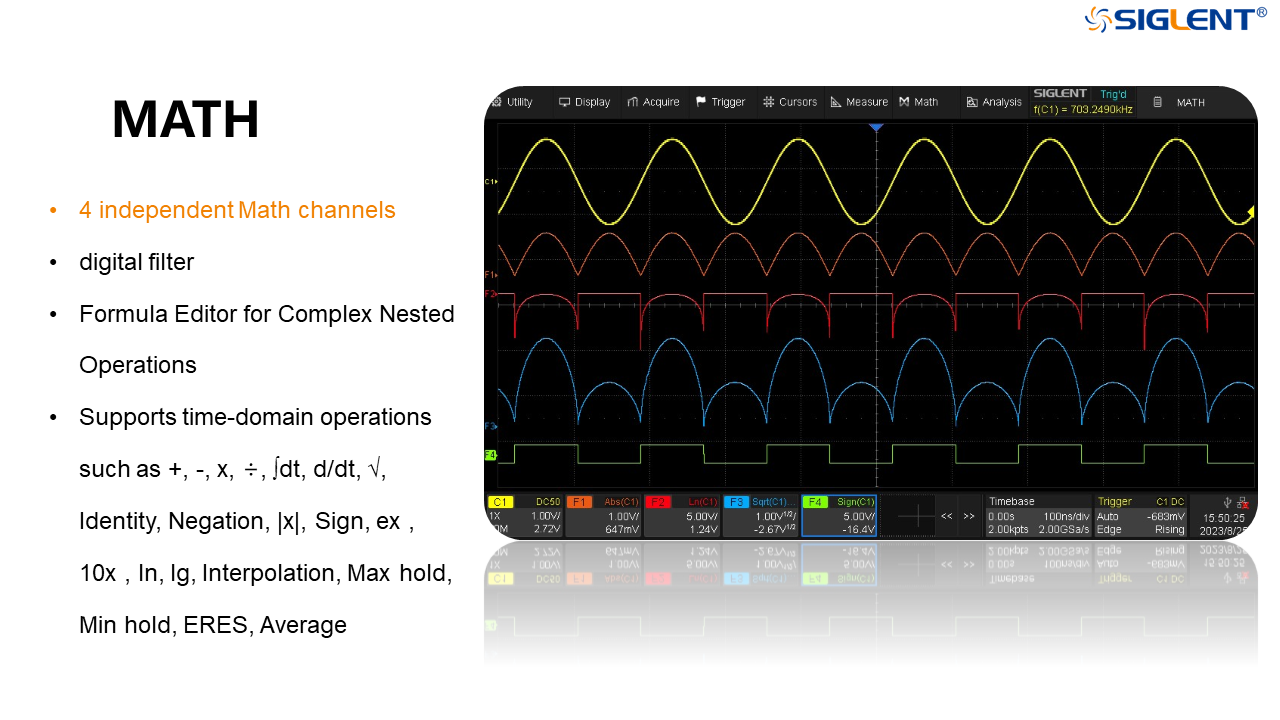 Siglent SDS804X HD 4CH 70MHz 12bit Touch Screen Oscilloscope