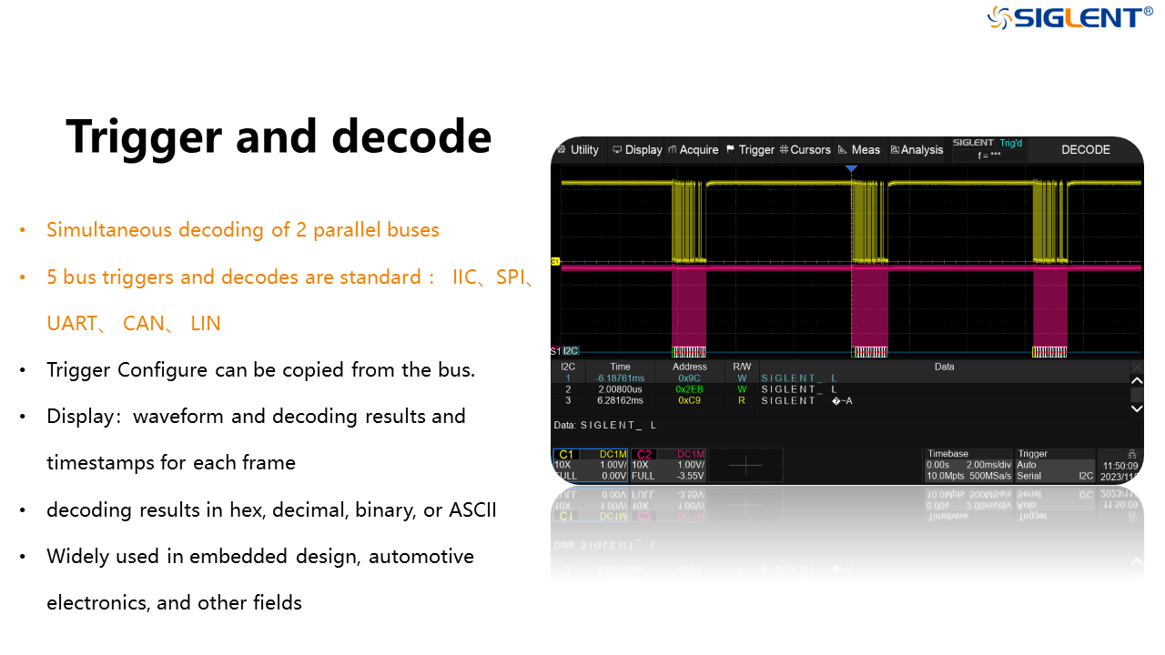 Siglent SDS804X HD 4CH 70MHz 12bit Touch Screen Oscilloscope