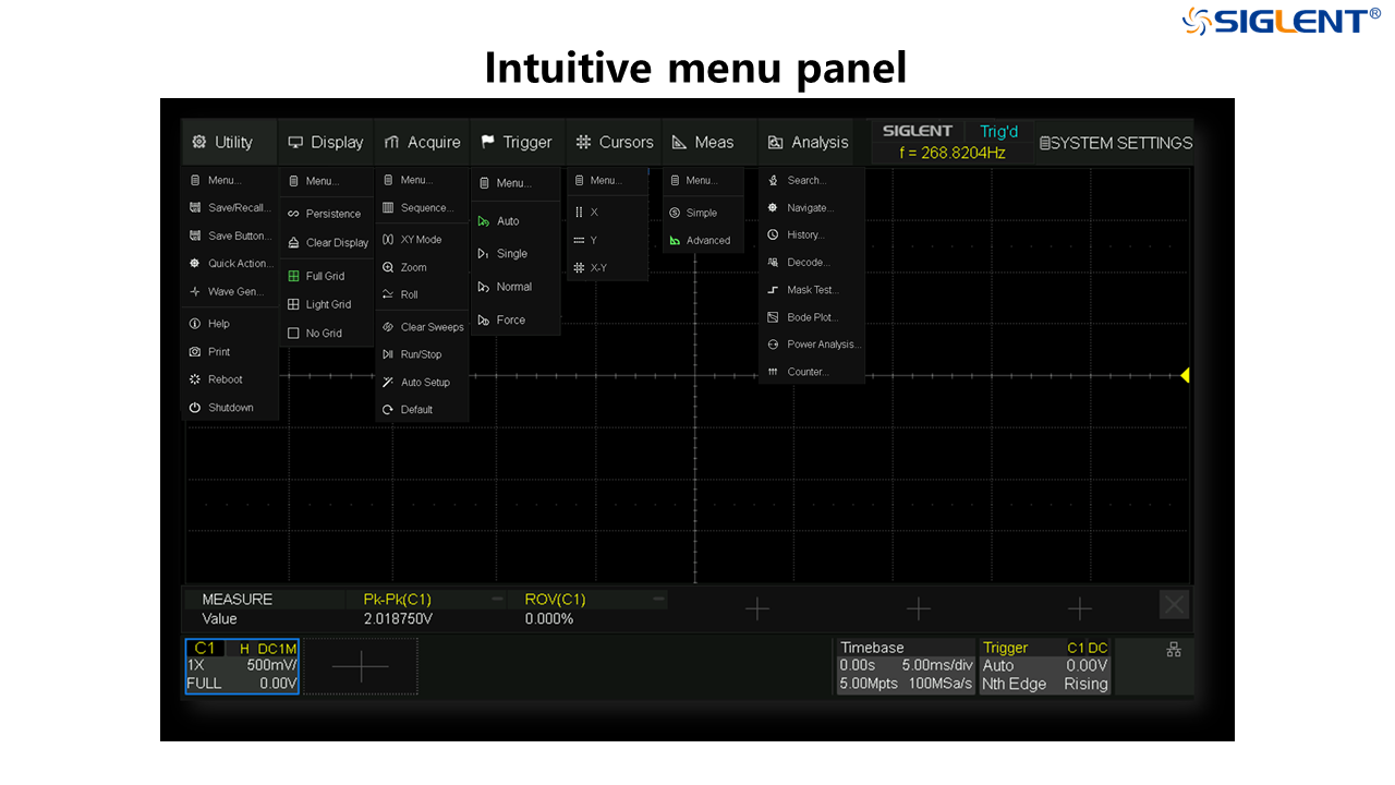 Siglent SDS814X HD 4CH 100MHz 12bit Touch Screen Oscilloscope